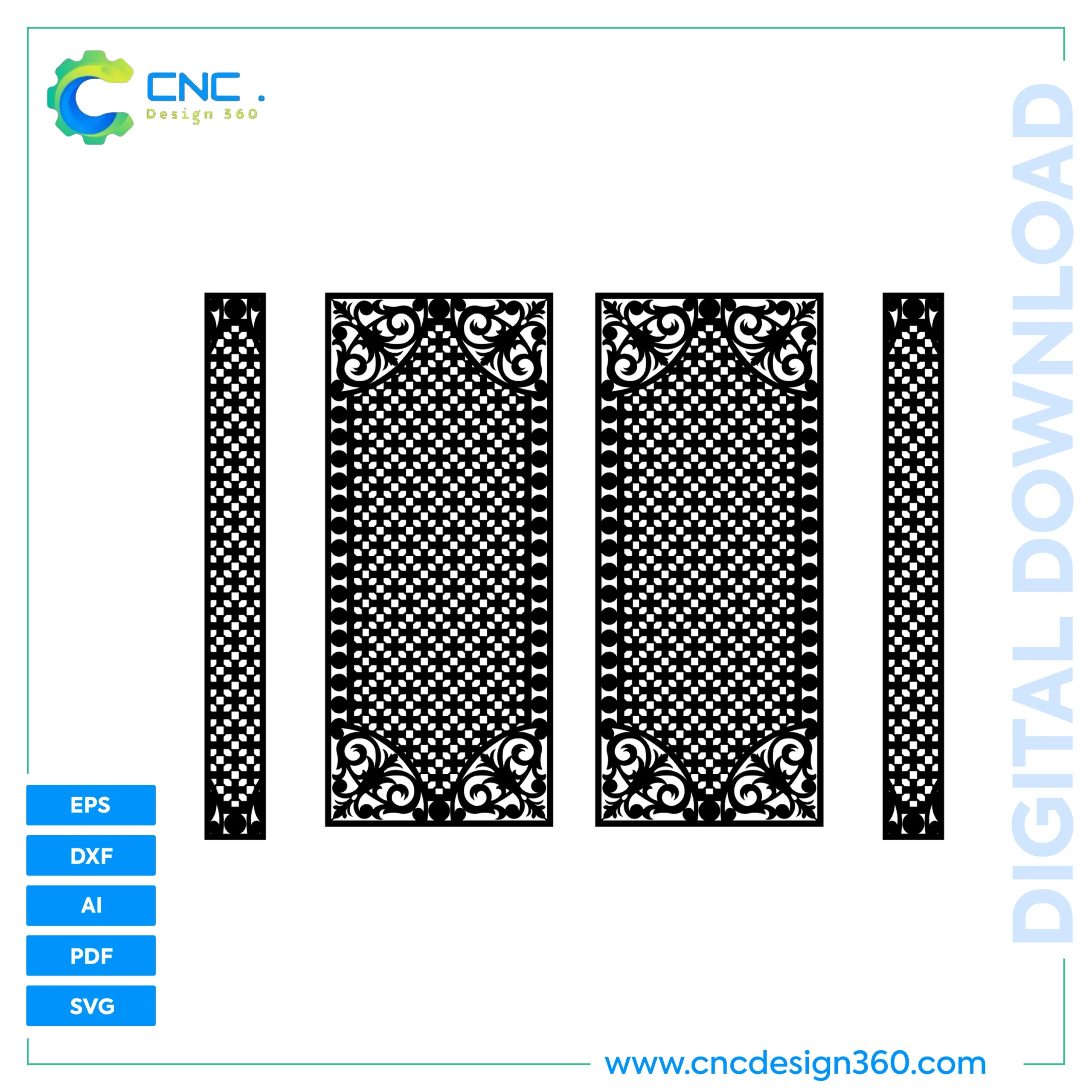 Laser Cut Ornamental Trellis Gate – CNC File Included, DXF, SVG, AI ...