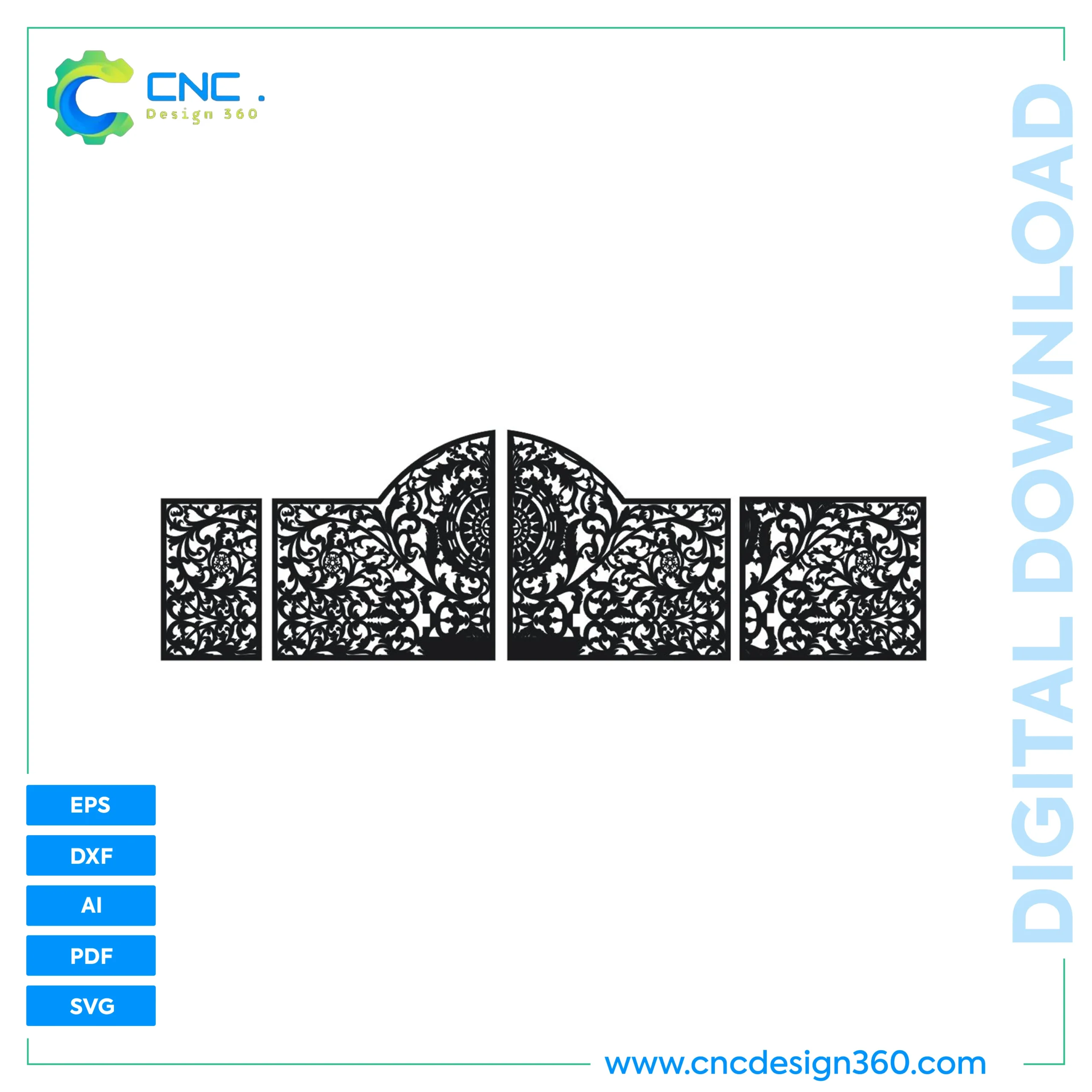 "Luxury CNC Gate Design | Islamic, Royal & Modern Vector Files for ...