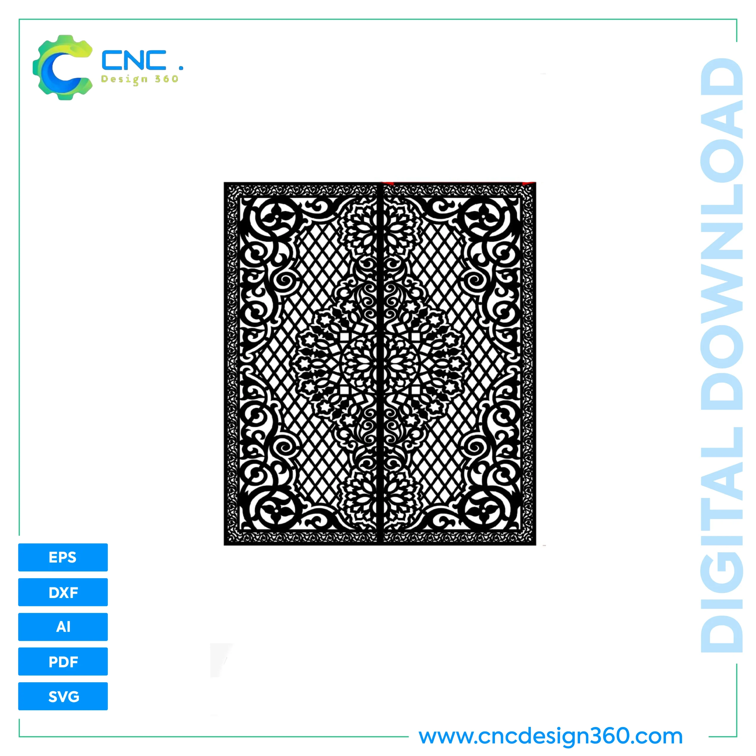 Decorative Panel Digital Design Gate – Laser Ready Cut File, CNC, DXF ...