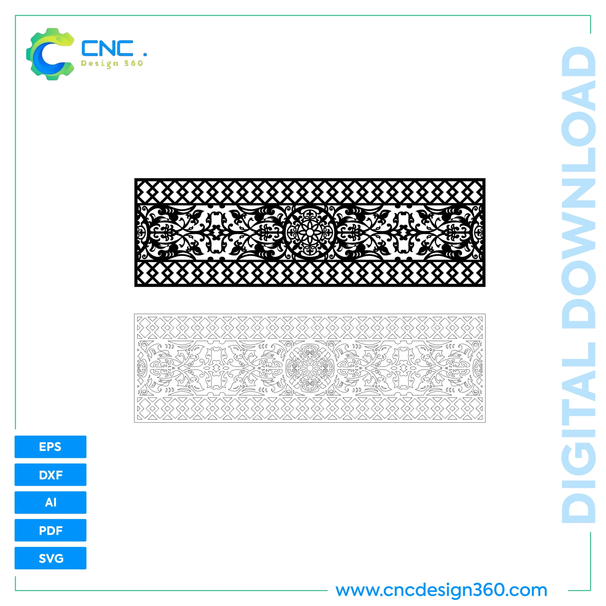 Geometric Chevron Pattern Panel – Laser Cut File | Digital File | EPS ...