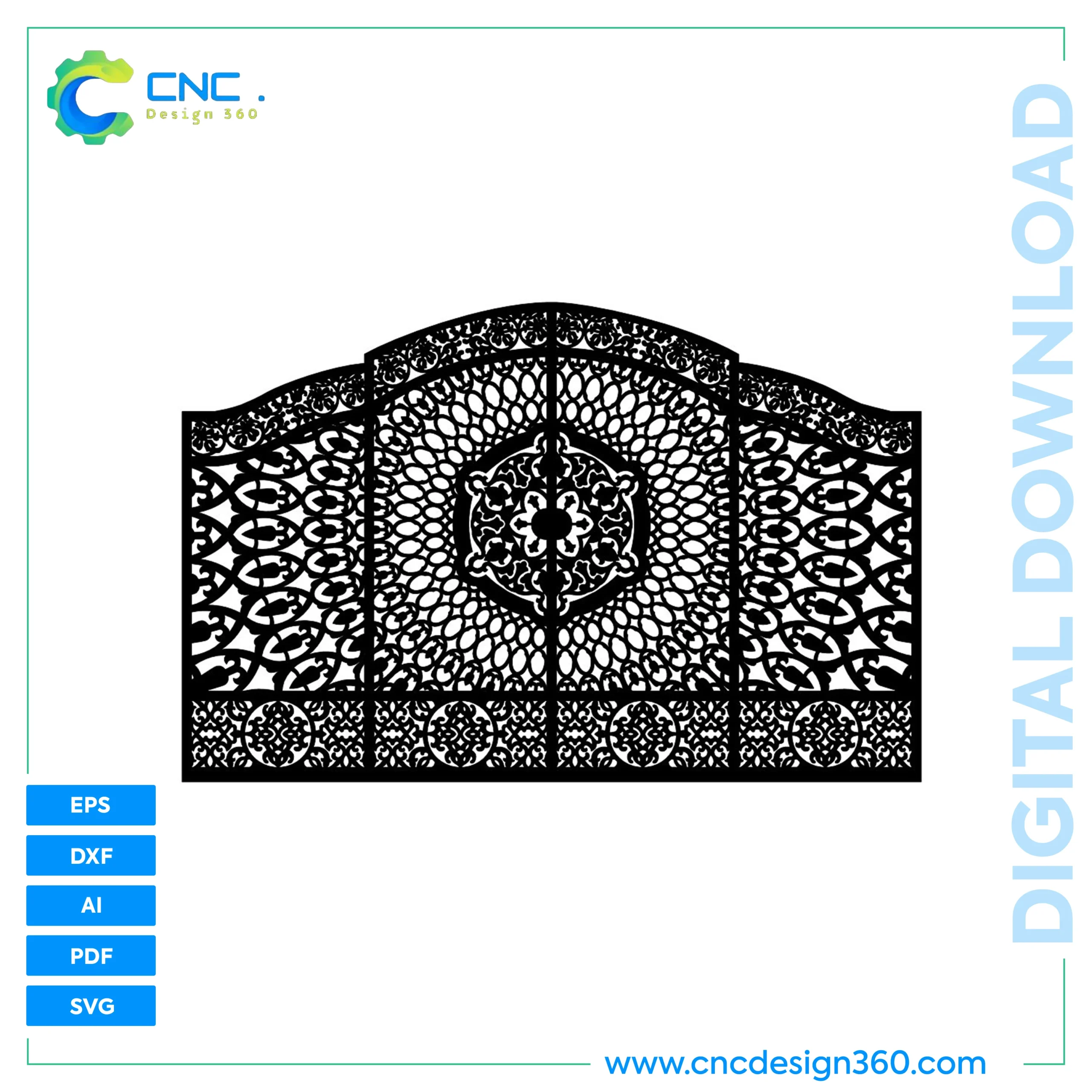 "Luxury Entrance Gate Vector | SVG DXF Files for CNC & Plasma" - Home