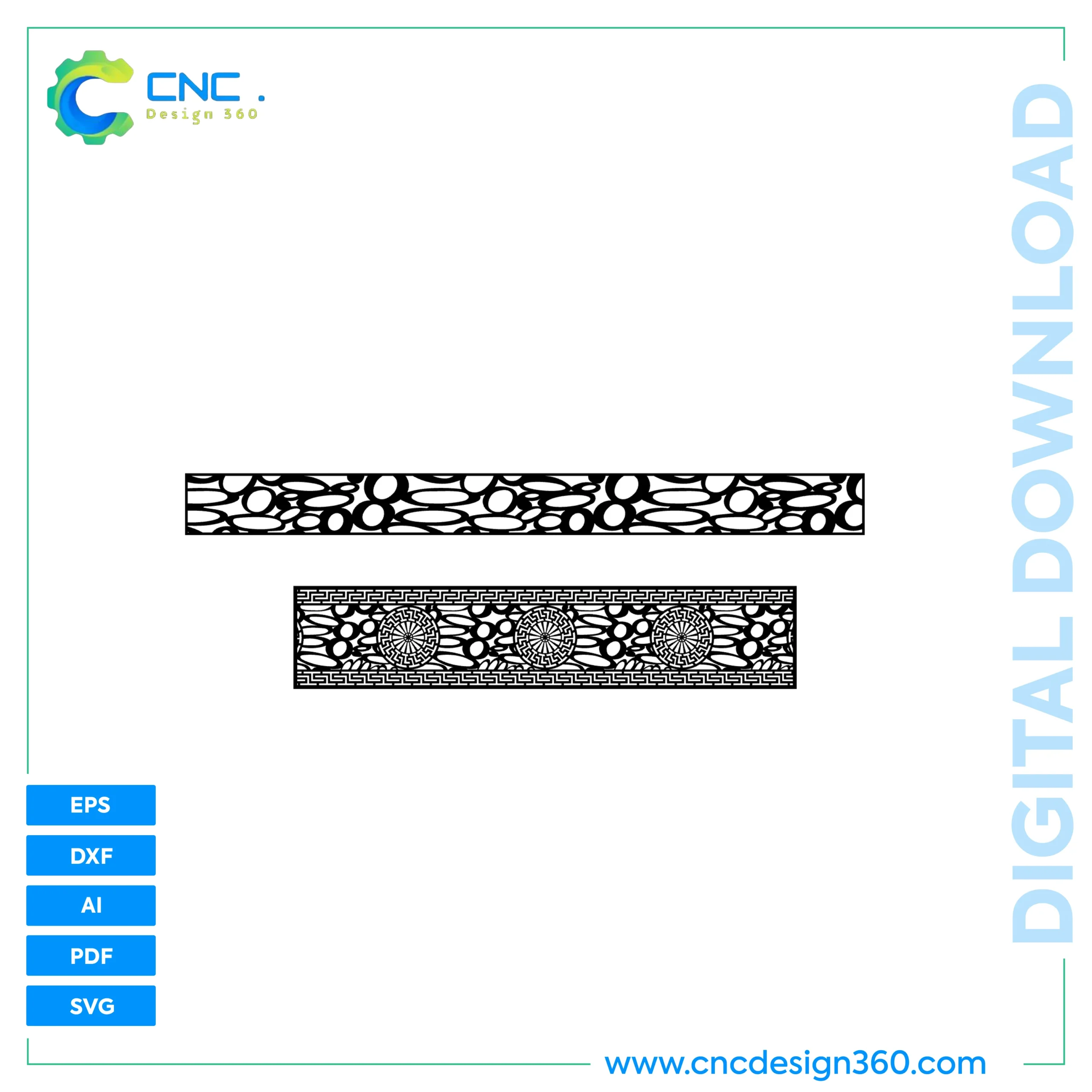 Floral Mandala Geometric Arc Grill with Greek Key – Stair & Grill ...