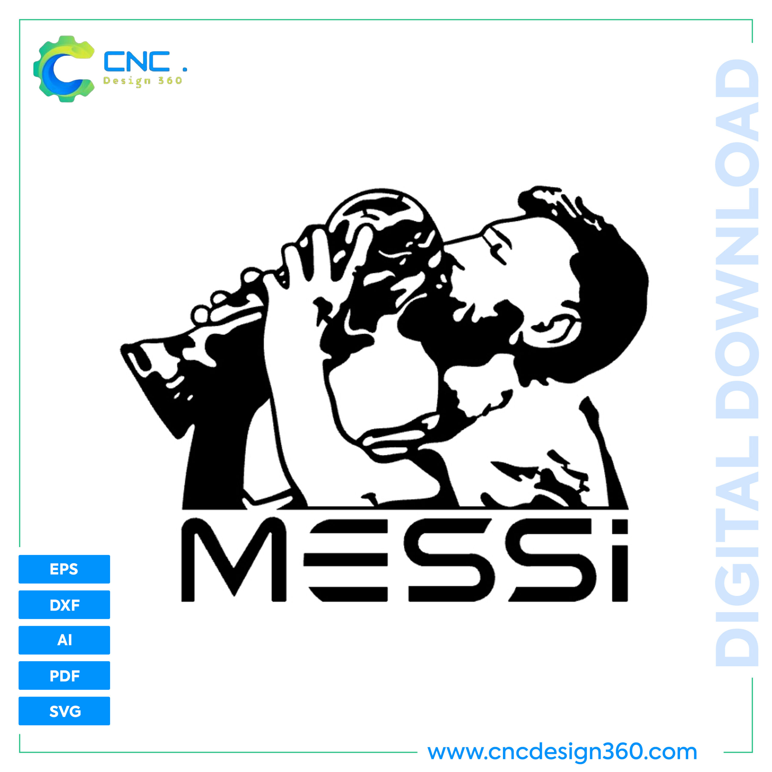Messi World Cup Celebration Portrait | CNC Wall Art Vector Design - SVG ...