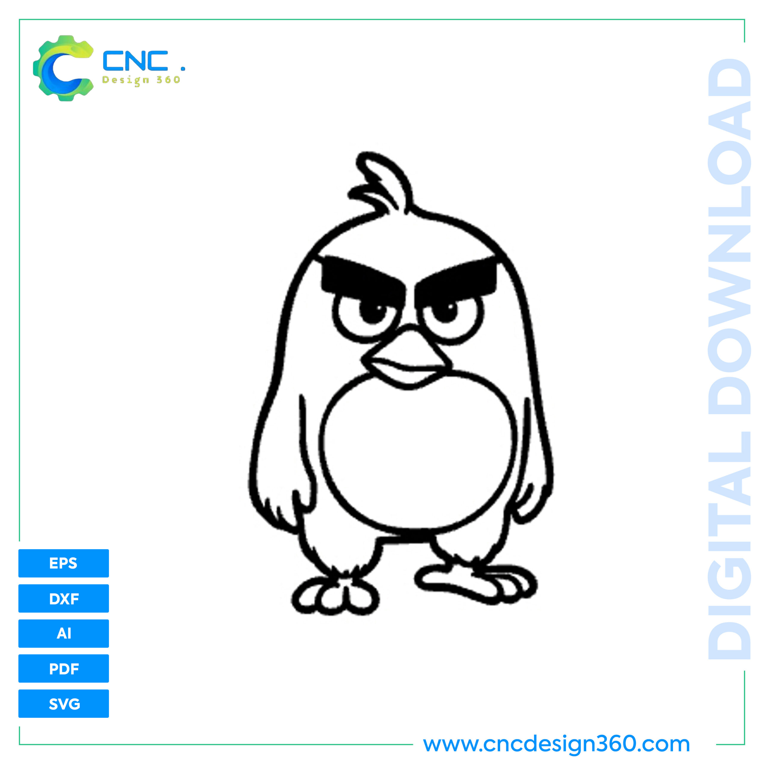 Angry Bird Cartoon Wall Art Design | CNC Vector Files for Laser Cutting ...